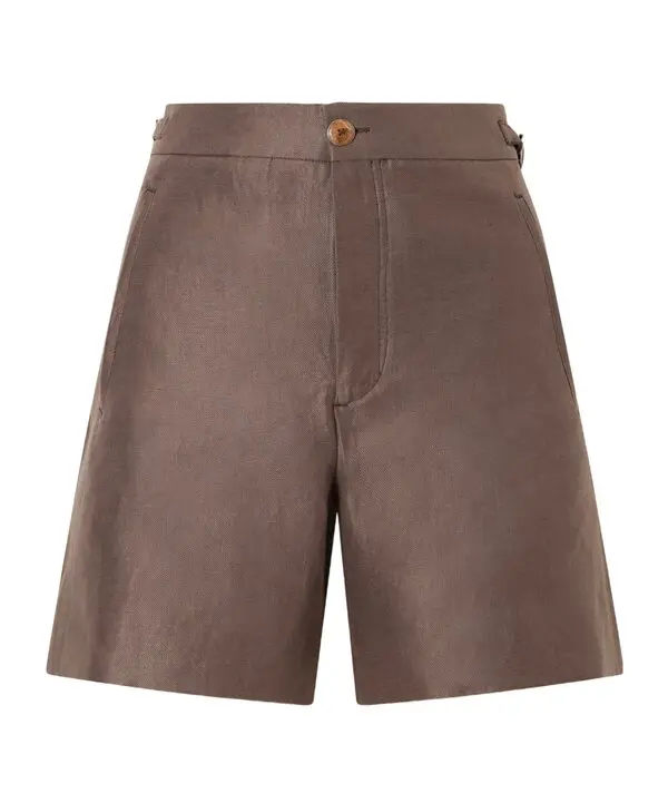 GOD'S TRUE CASHMERE Cropped Linen Shorts