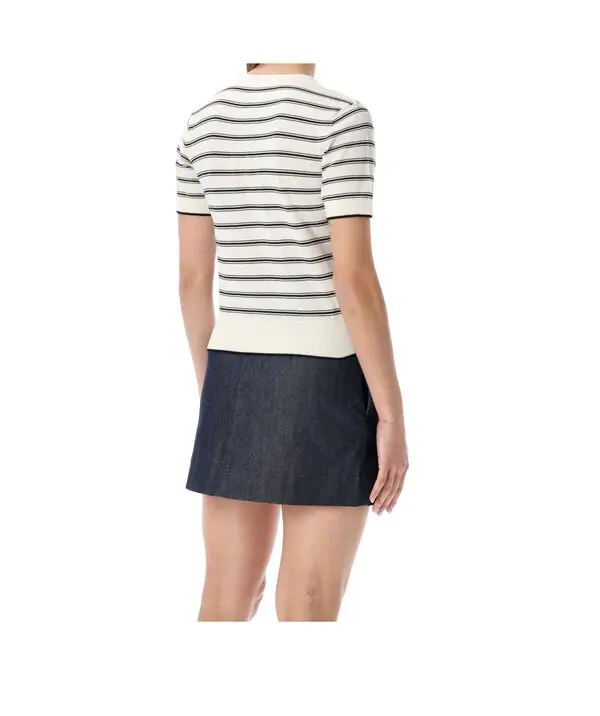 A.p.c. Striped Ribbed Top
