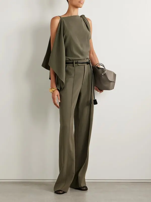 Proenza Schouler Asymmetric Draped Crepe Top
