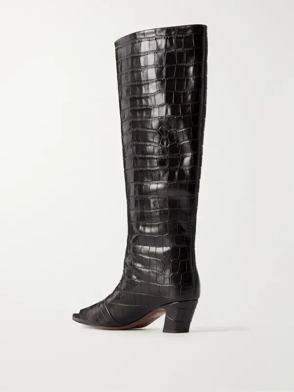 LOEFFLER RANDALL Croc-embossed Leather Tall Boots