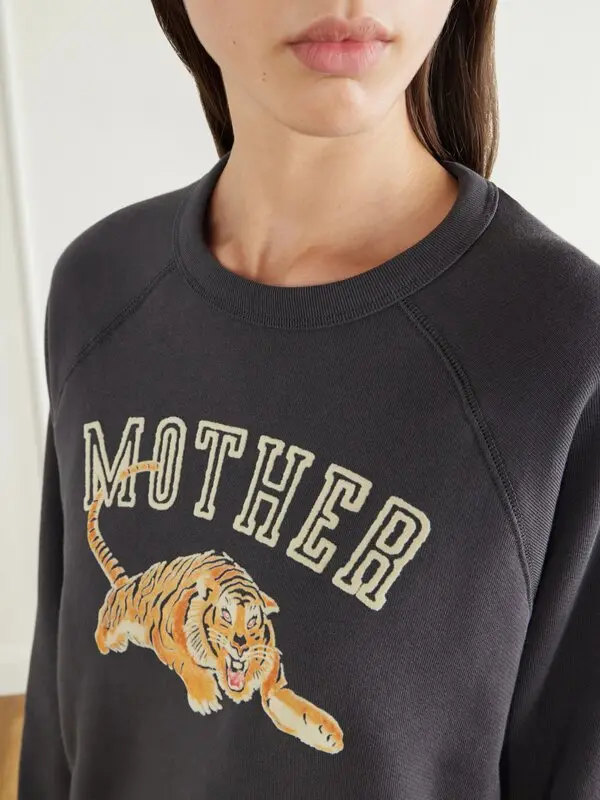 MOTHER Printed Cotton Sweatshirt