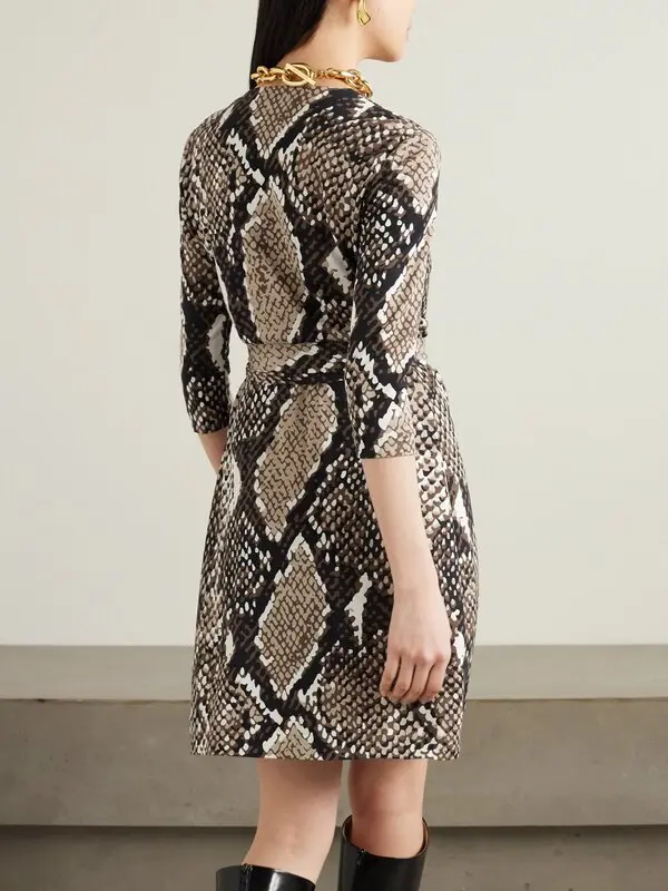 Diane Von Furstenberg Snake-print Wrap Dress