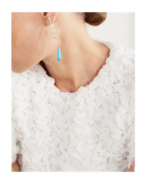 OLE LYNGGAARD COPENHAGEN Turquoise And Diamond Earrings