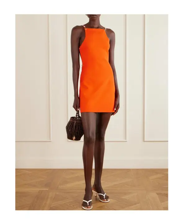 Cult Gaia Open-back Embellished Stretch Mini Dress