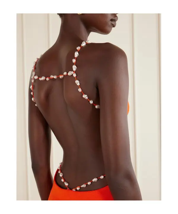 Cult Gaia Open-back Embellished Stretch Mini Dress