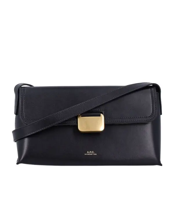 A.p.c. Logo Flap Shoulder Bag - Black