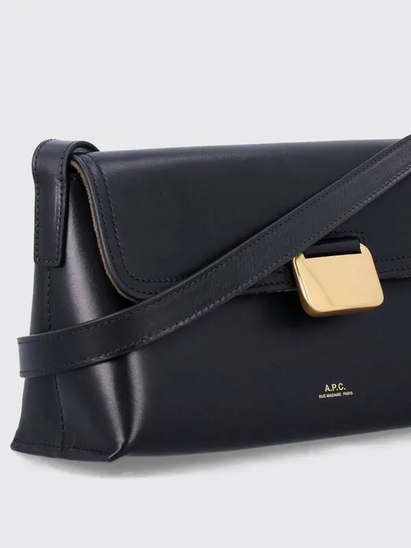 A.p.c. Logo Flap Shoulder Bag - Black