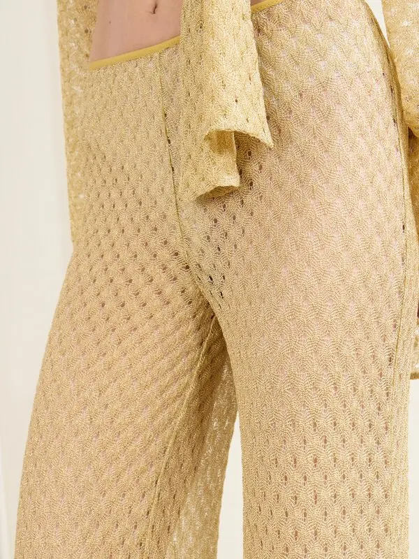 Missoni Metallic Knit Wide-leg Pants