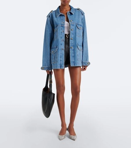 FRAME Pleated Leather Shorts
