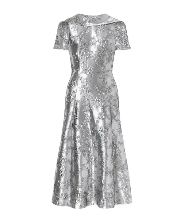 EMILIA WICKSTEAD Harlow Embroidered Metallic Cloqué Gown - Gray