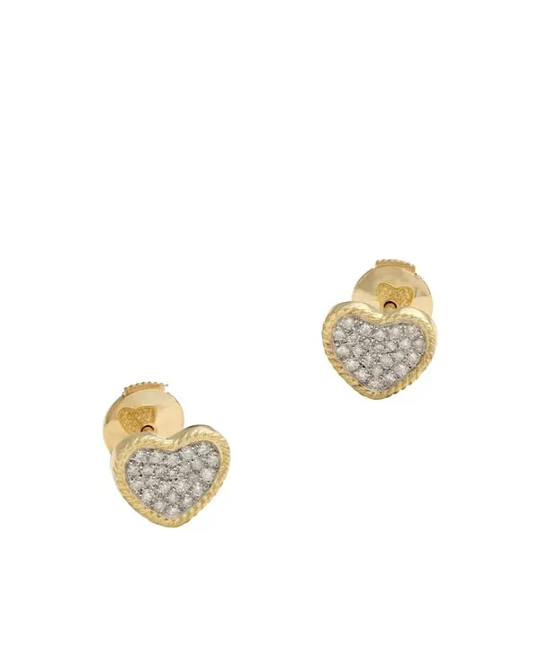 Yvonne Léon 9k Gold Diamond Stud Earrings - Yellow