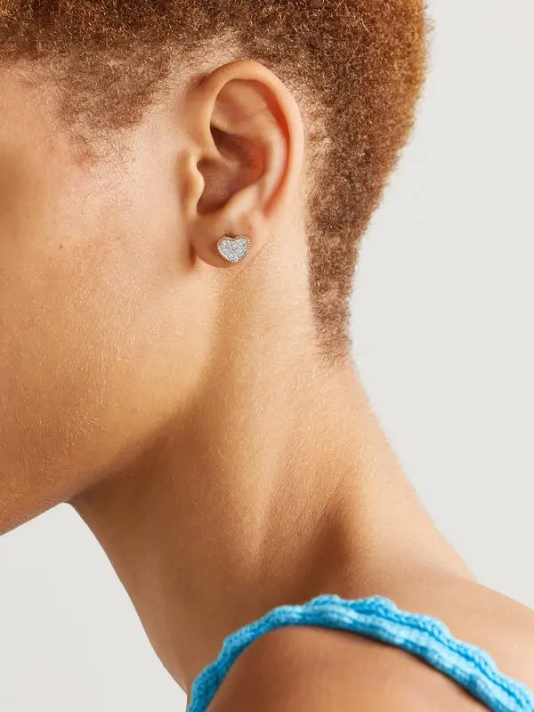 Yvonne Léon 9k Gold Diamond Stud Earrings - Yellow