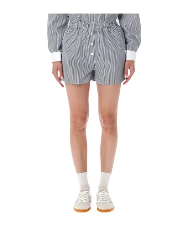 SPORTY  RICH Sporty Rich Popeline Striped Shorts