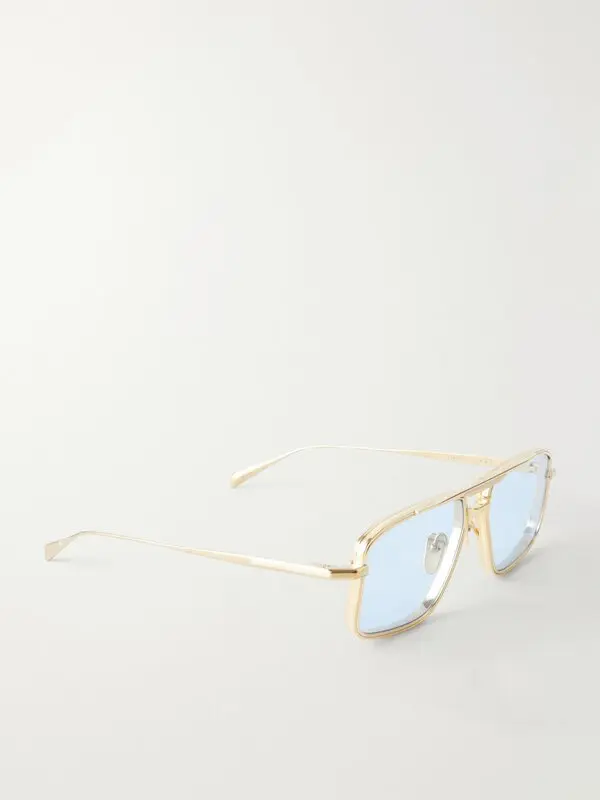 JACQUES MARIE MAGE Earl Aviator-style Gold-tone Sunglasses