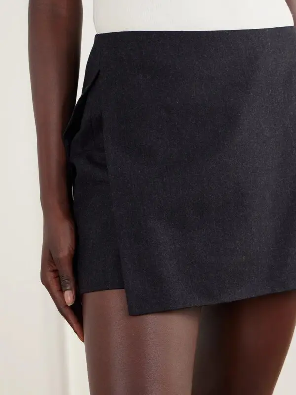 KALLMEYER Kenna Paneled Wool-blend Flannel Mini Skirt