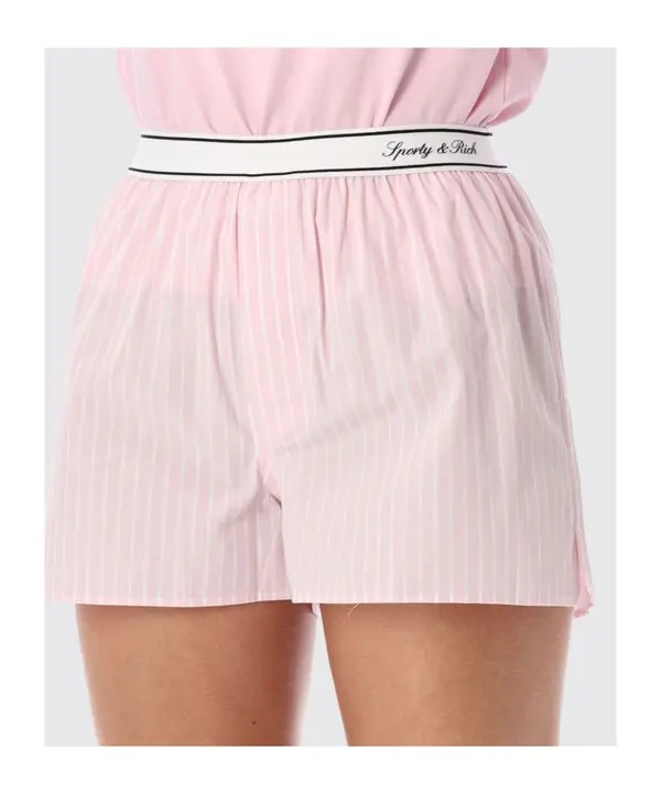 SPORTY  RICH Sporty Rich Popeline Striped Shorts