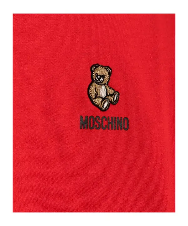 Moschino Teddy-patch Logo-print Sweatshirt - Red