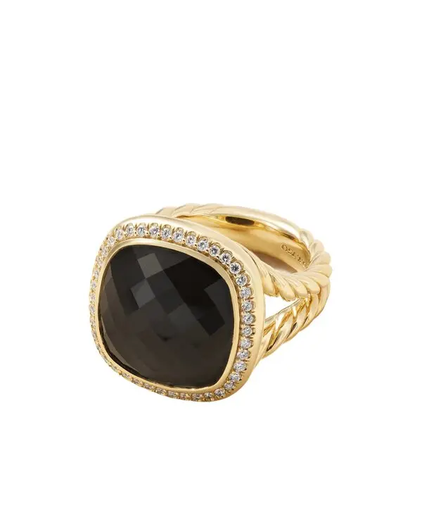David Yurman 18- Karat Gold, Onyx And Diamond Ring - No