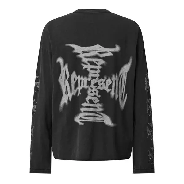 REPRESENT Washed Crew Neck Long Sleeve Tee