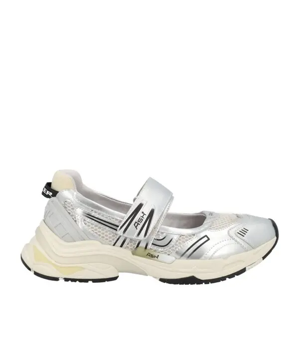 Ash Touch-strap Mesh-panel Slip-ons - Silver