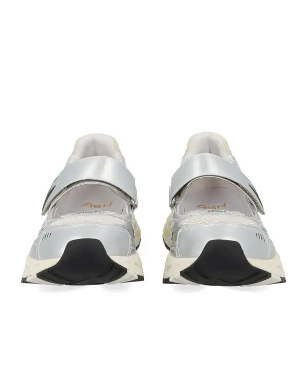 Ash Touch-strap Mesh-panel Slip-ons - Silver