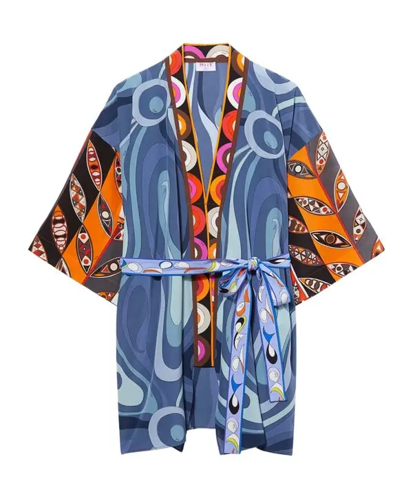 Emilio Pucci Graphic Printed Wrap Mini Dress