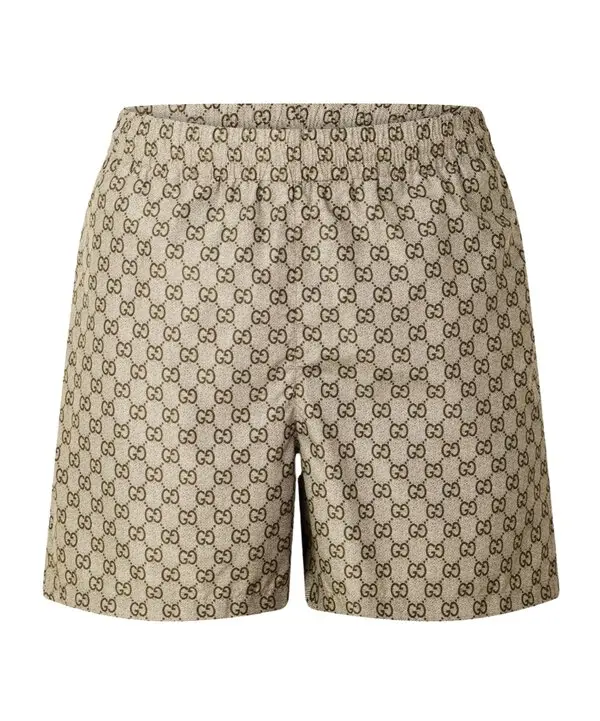 Gucci Monogram Print Elastic Waist Shorts