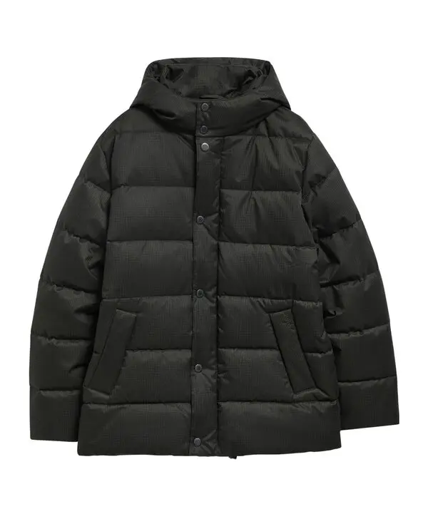 Barbour Olive Quilted Hooded Puffer Coat