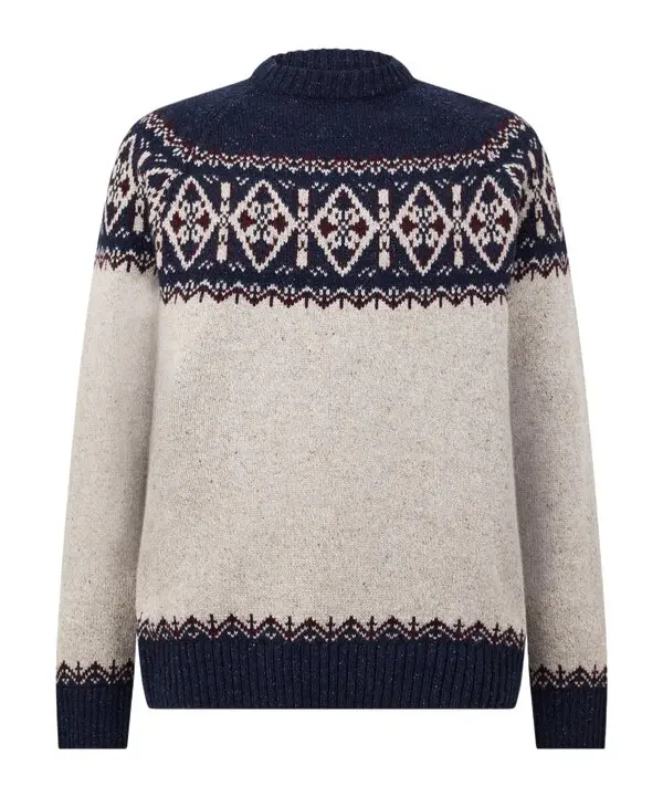 Barbour Crew Neck Fair Isle Knit Sweater