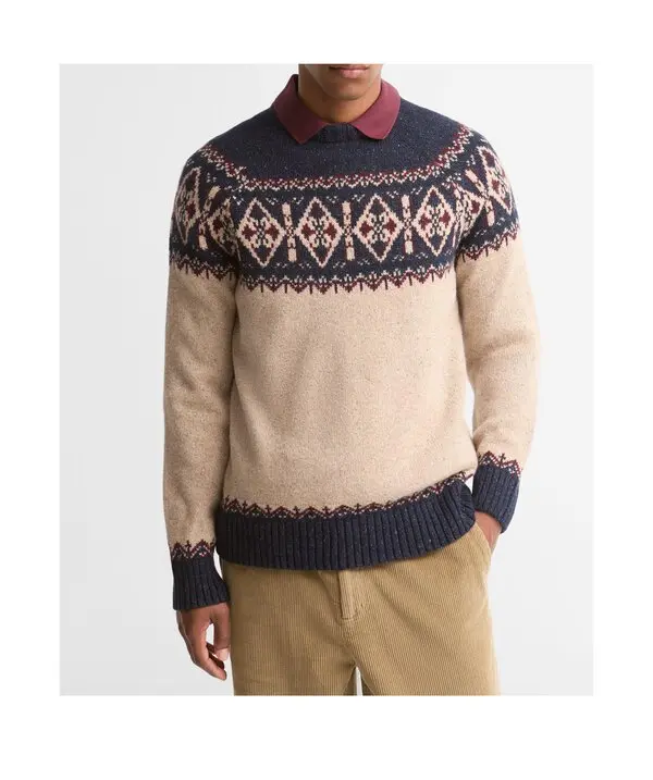 Barbour Crew Neck Fair Isle Knit Sweater