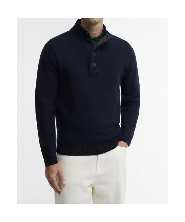Barbour Button Mock Neck Knit Sweater