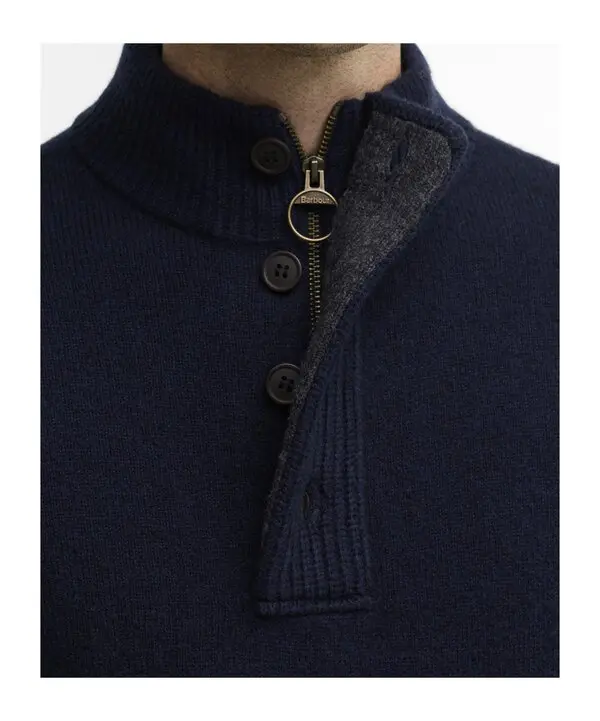Barbour Button Mock Neck Knit Sweater