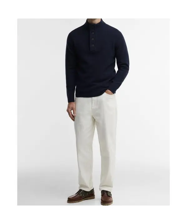 Barbour Button Mock Neck Knit Sweater