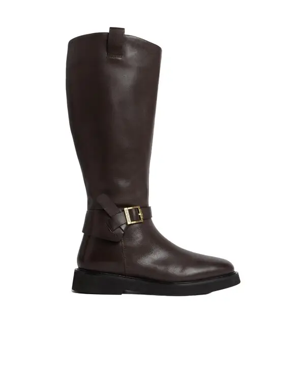 Barbour Buckle Leather Knee-high Riding Boots
