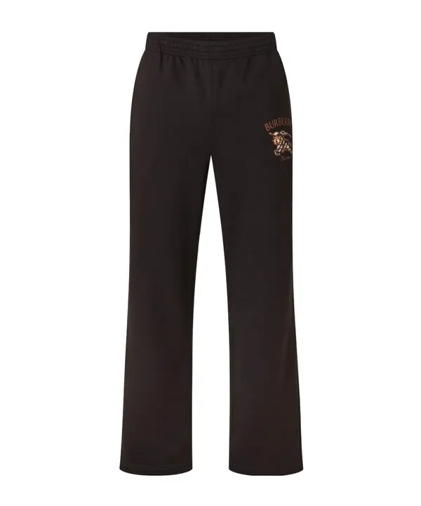 Burberry Embroidered Logo Elastic Waist Flared Sweatpants - Brown