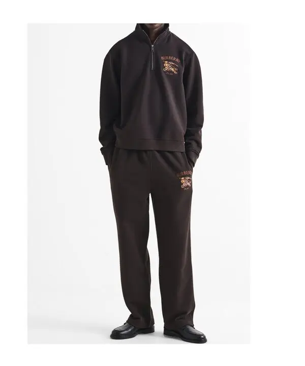 Burberry Embroidered Logo Elastic Waist Flared Sweatpants