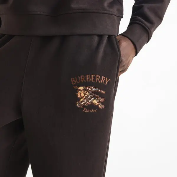 Burberry Embroidered Logo Elastic Waist Flared Sweatpants