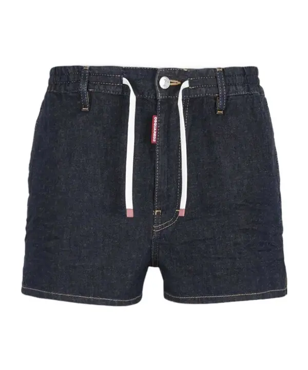 Dsquared2 Dark Weight Wash Pull On Shorts - Dark Blue