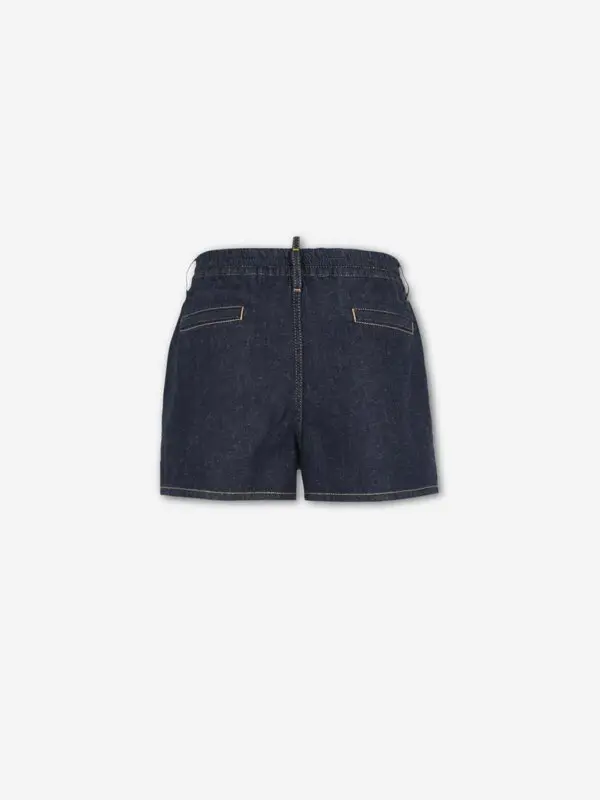 Dsquared2 Dark Weight Wash Pull On Shorts - Dark Blue