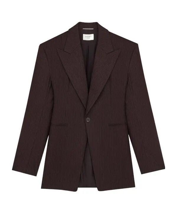 Saint Laurent Pinstripe-pattern Peak-lapel Blazer