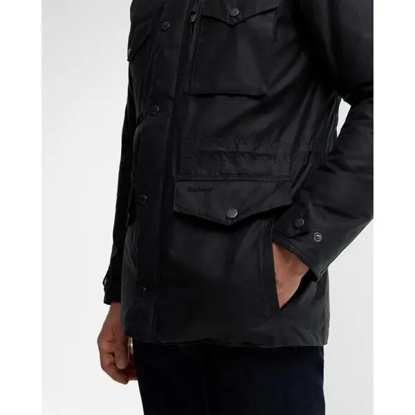 Barbour Waxed Cotton Hooded Field Jacket