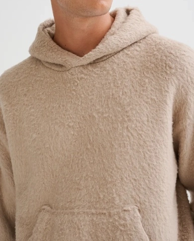 ROBERTO COLLINA Oversized Brushed Hooded Sweater