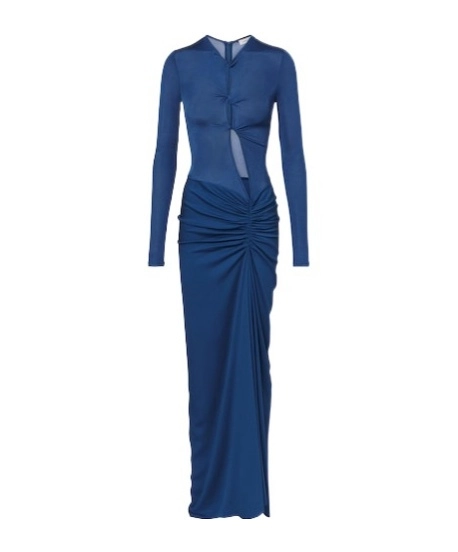 Christopher Esber Cutout Ruched Jersey Maxi Dress - Blue