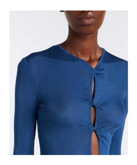 Christopher Esber Cutout Ruched Jersey Maxi Dress - Blue
