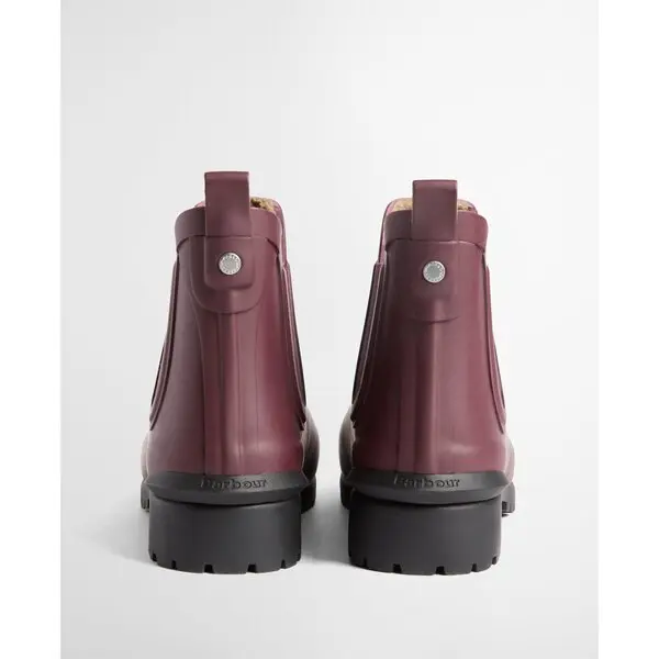 Barbour Burgundy Side Elastic Short Rain Boot - Brown