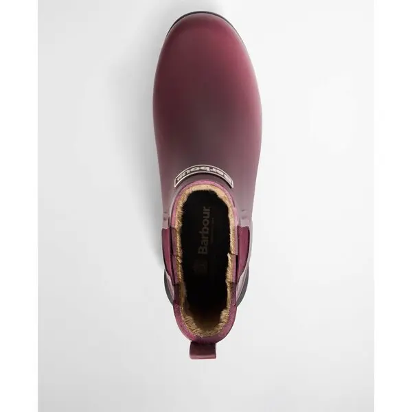 Barbour Burgundy Side Elastic Short Rain Boot - Brown