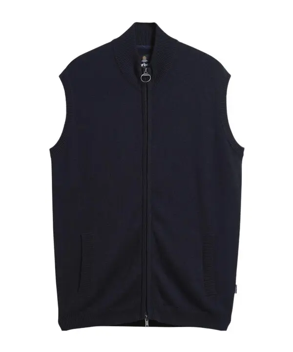 Barbour Zip-up Stand Collar Knit Vest