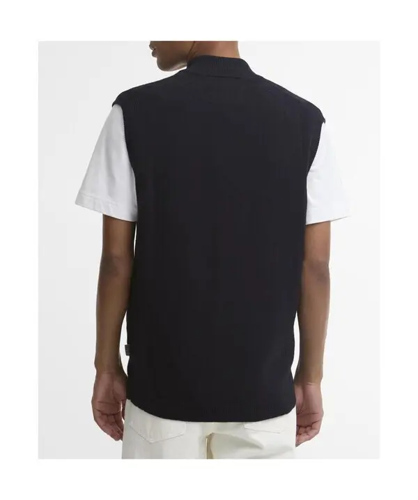 Barbour Zip-up Stand Collar Knit Vest