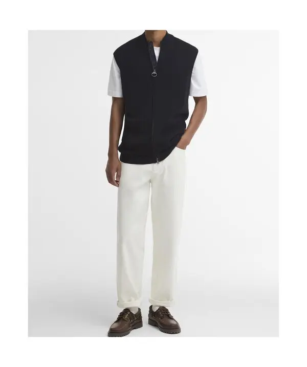 Barbour Zip-up Stand Collar Knit Vest