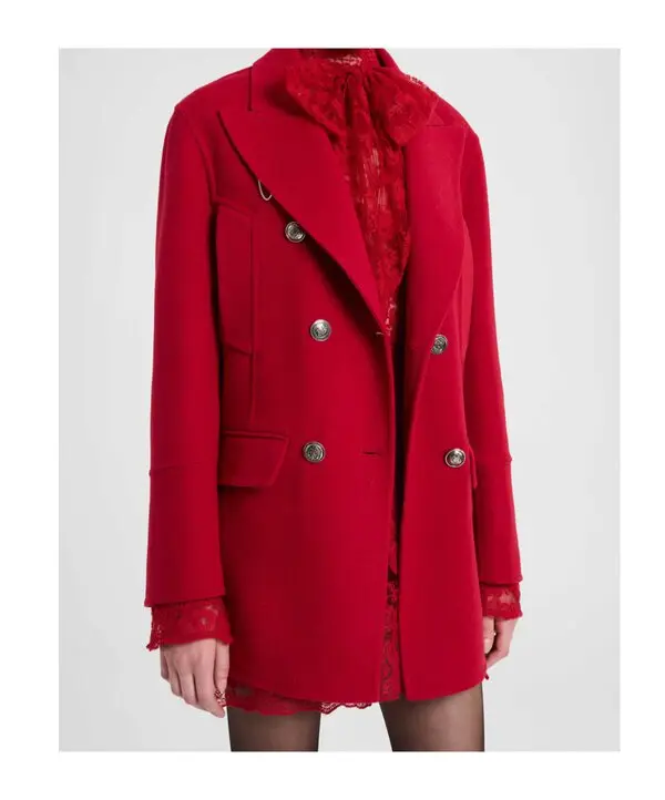 Ermanno Scervino Double-breasted Wool Double Peacoat With Heraldic Buttons